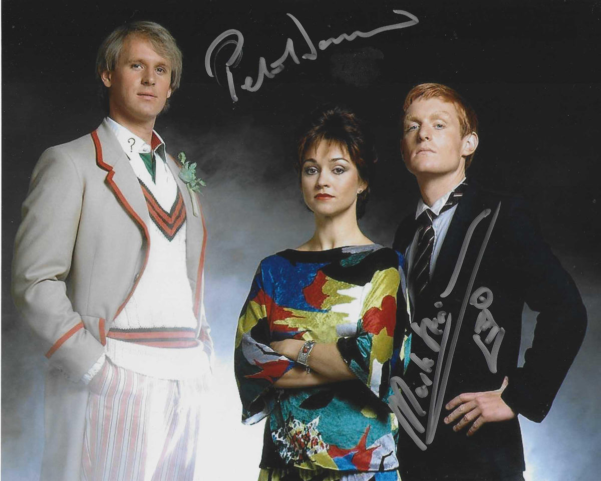Peter Davison And Mark Strickson 10x8 signed in silver Doctor Who ...