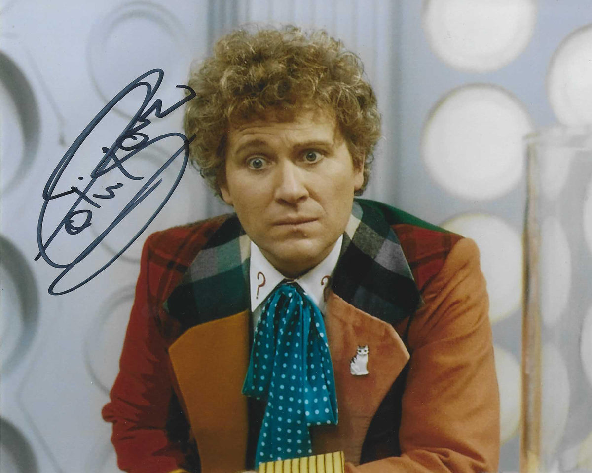 Colin Baker 10x8 signed in Black Doctor Who – Showmasters Comic Con ...