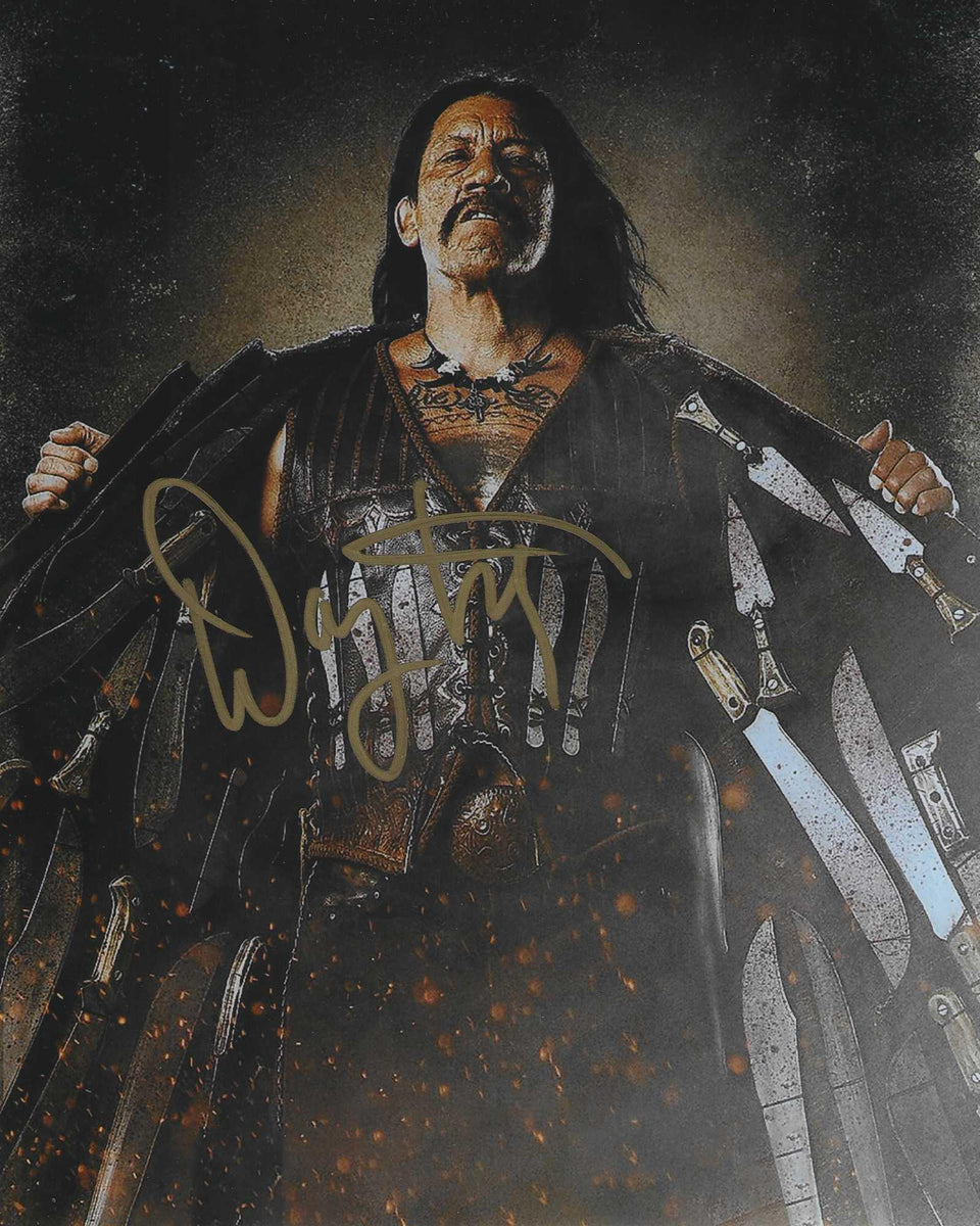 Danny Trejo signed 10x8 in Gold Machete – Showmasters Comic Con ...