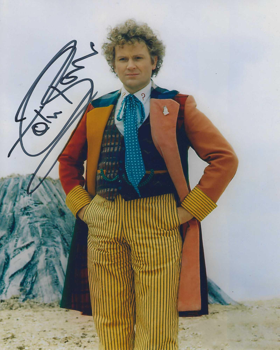 Colin Baker 10x8 signed in Black Doctor Who – Showmasters Comic Con ...
