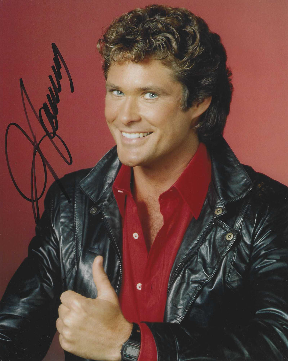 David Hasslehoff 10 X 8 Signed In Black Knight Rider – Showmasters ...