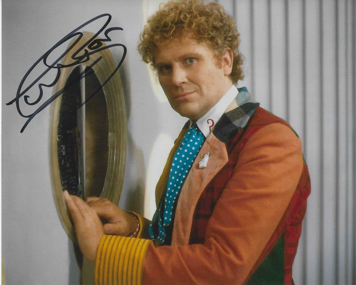 Colin Baker 10x8 signed in Black doctor who – Showmasters Comic Con ...