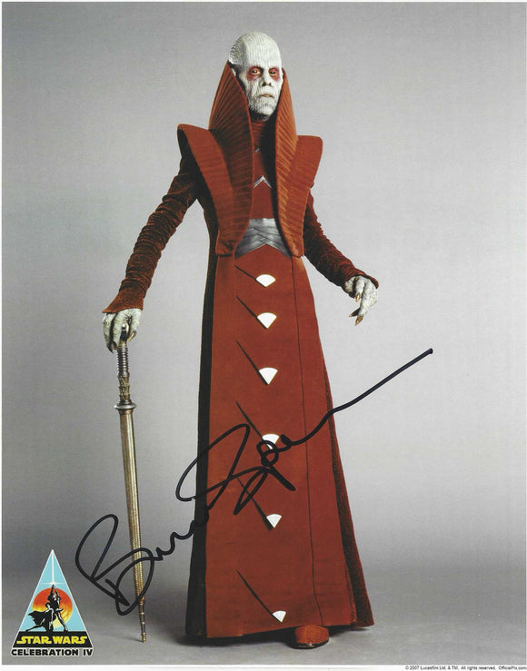 Bruce Spence 10x8 Signed in Black Star Wars Attack of the Clones ...