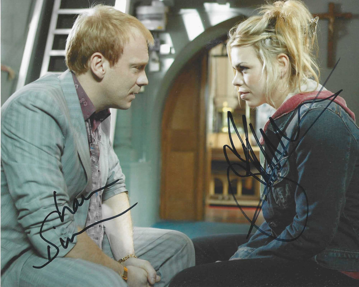 Billie Piper and Shaun Dingwall 10x8 DOUBLE signed in Black Doctor Who ...