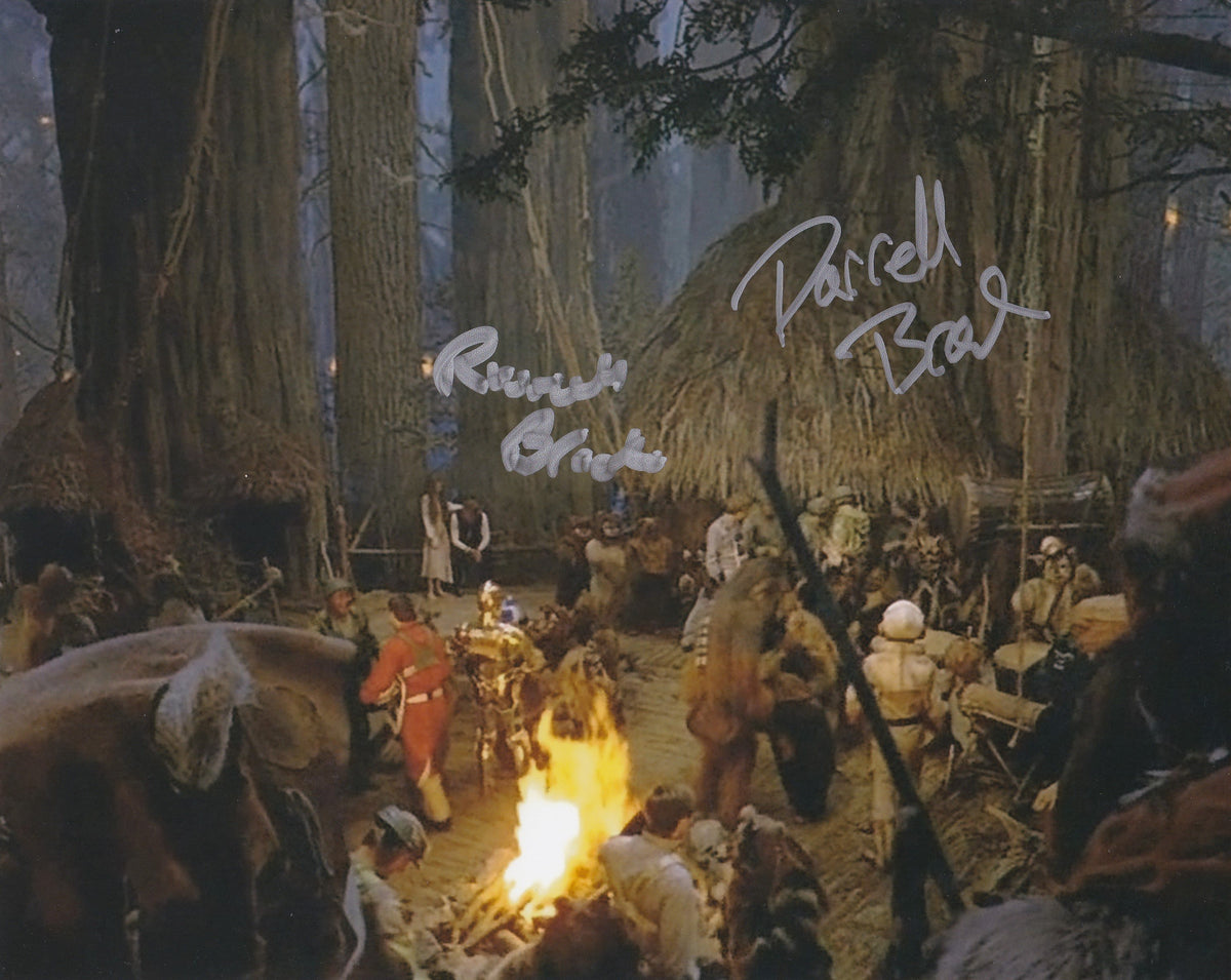 Darrell & Russell Brooke 10x8 signed in Silver Star Wars Return of the ...
