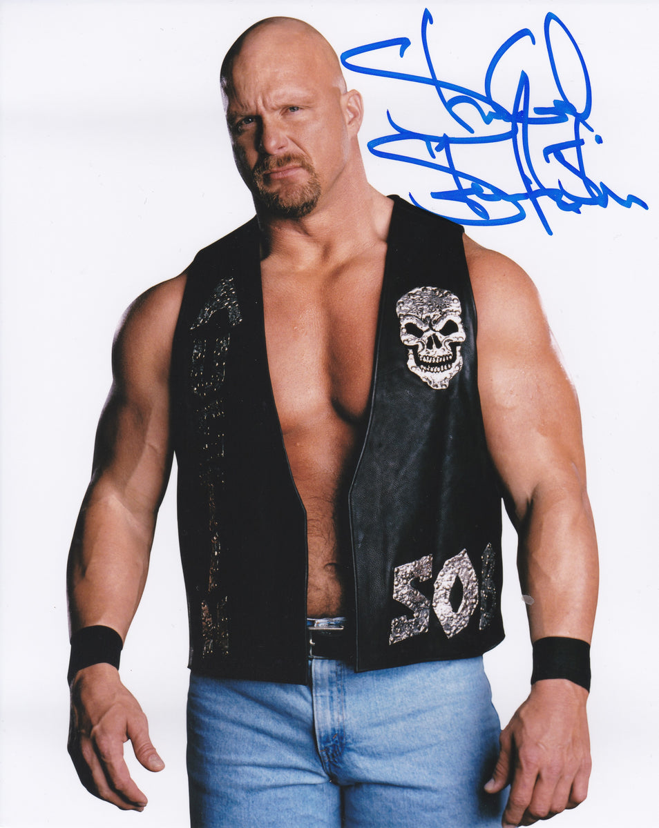 Stone Cold Steve Austin signed in Blue – Showmasters Comic Con Official ...