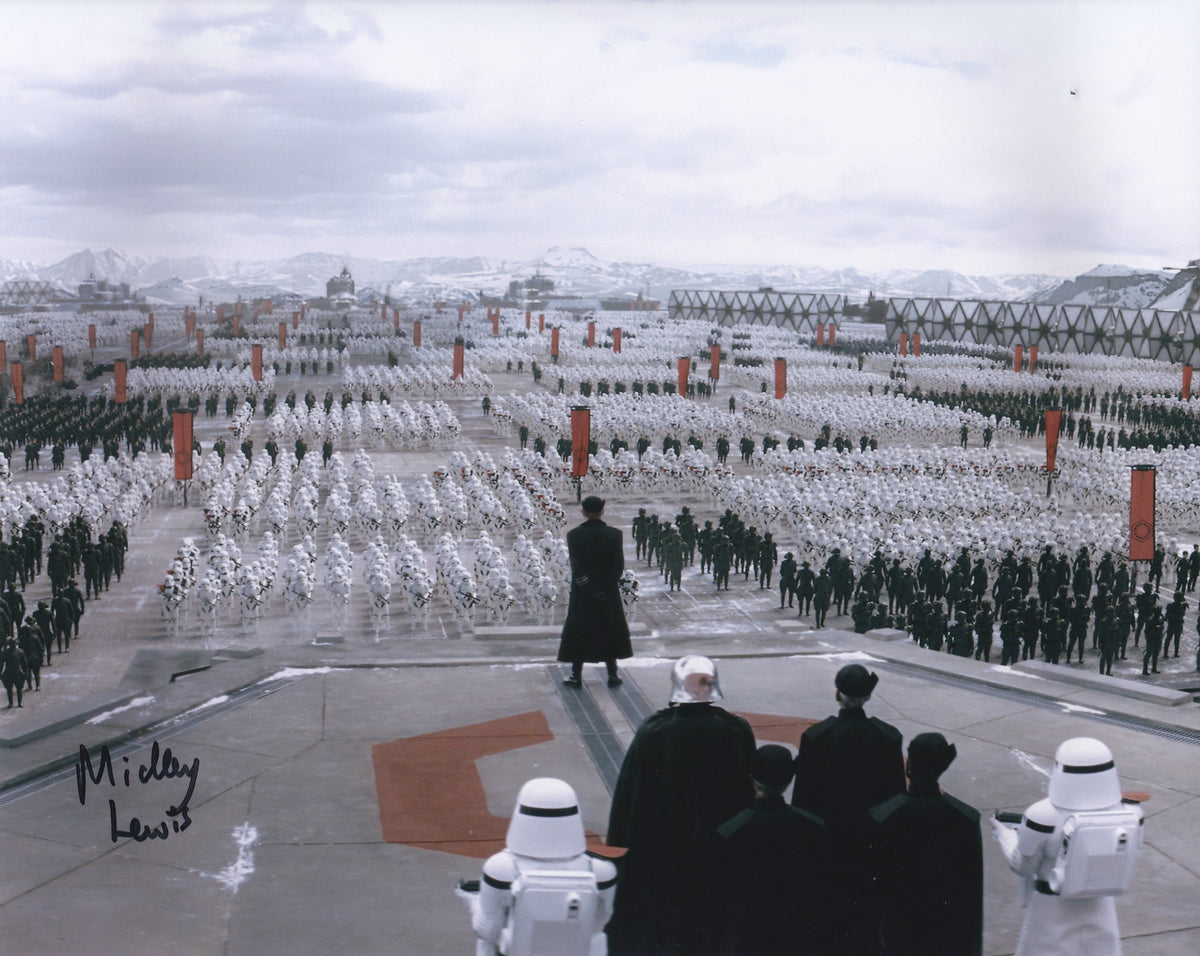 Mickey Lewis 10x8 signed in Black Star Wars The Force Awakens ...