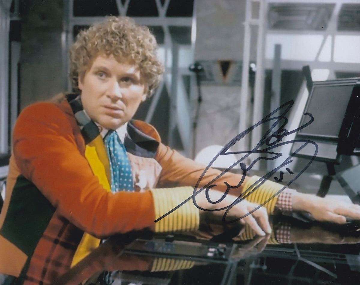Colin Baker 10x8 signed in Black Doctor Who – Showmasters Comic Con ...